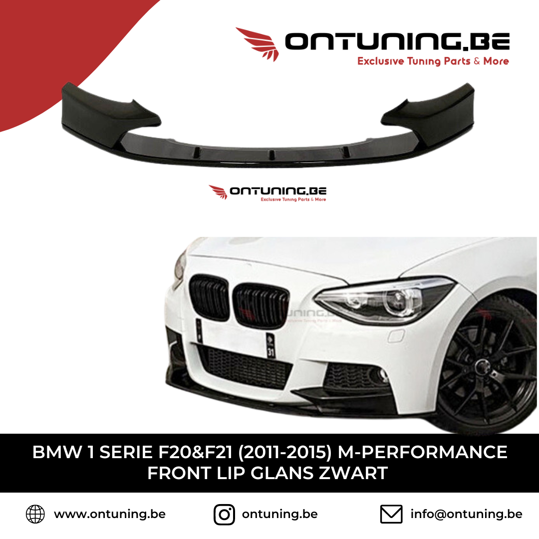 BMW 1 Serie F20&F21 (2011-2015) M-Performance Front Lip Glans Zwart ...