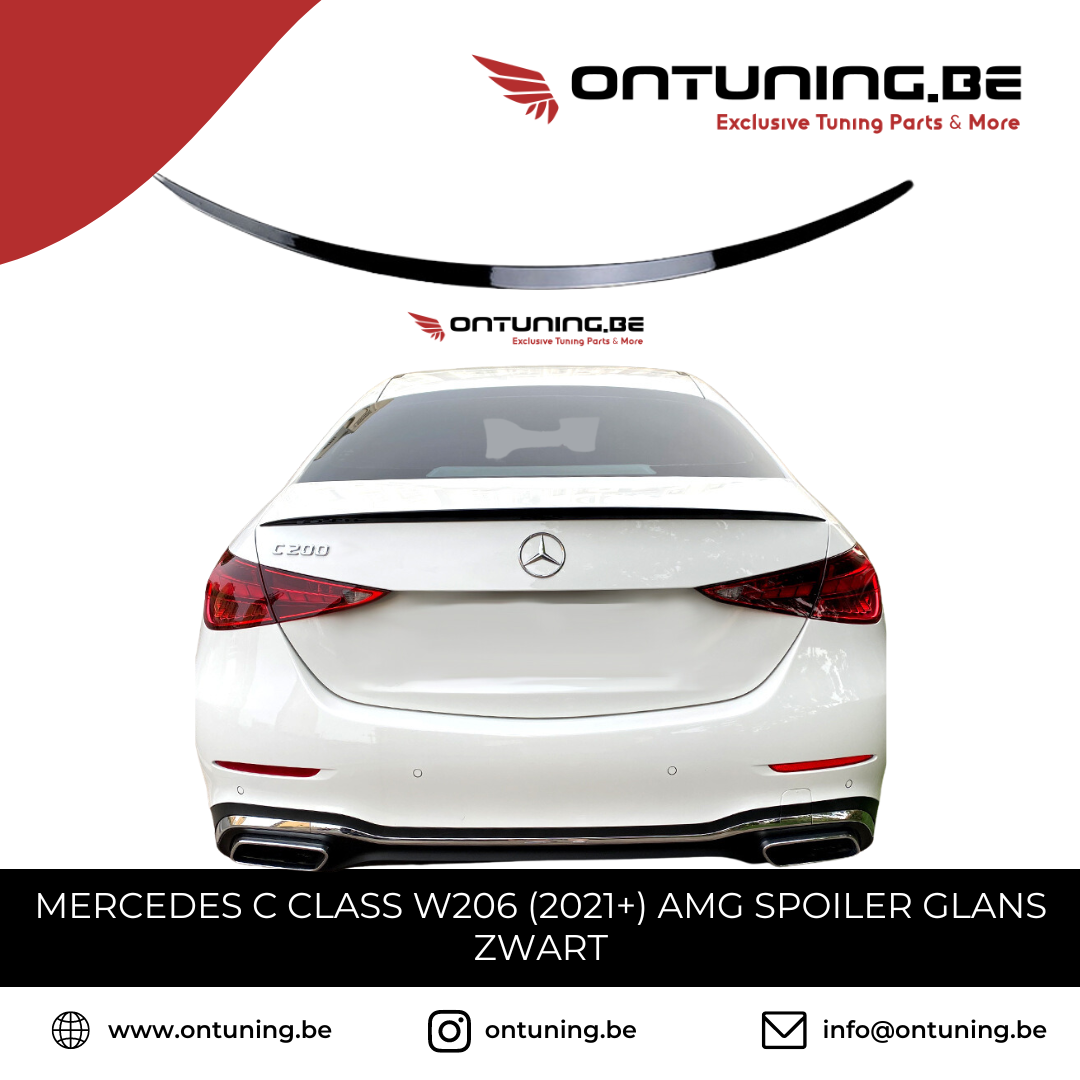 Mercedes C Class W206 (2021+) AMG Style Spoiler Glans Zwart – On Tuning