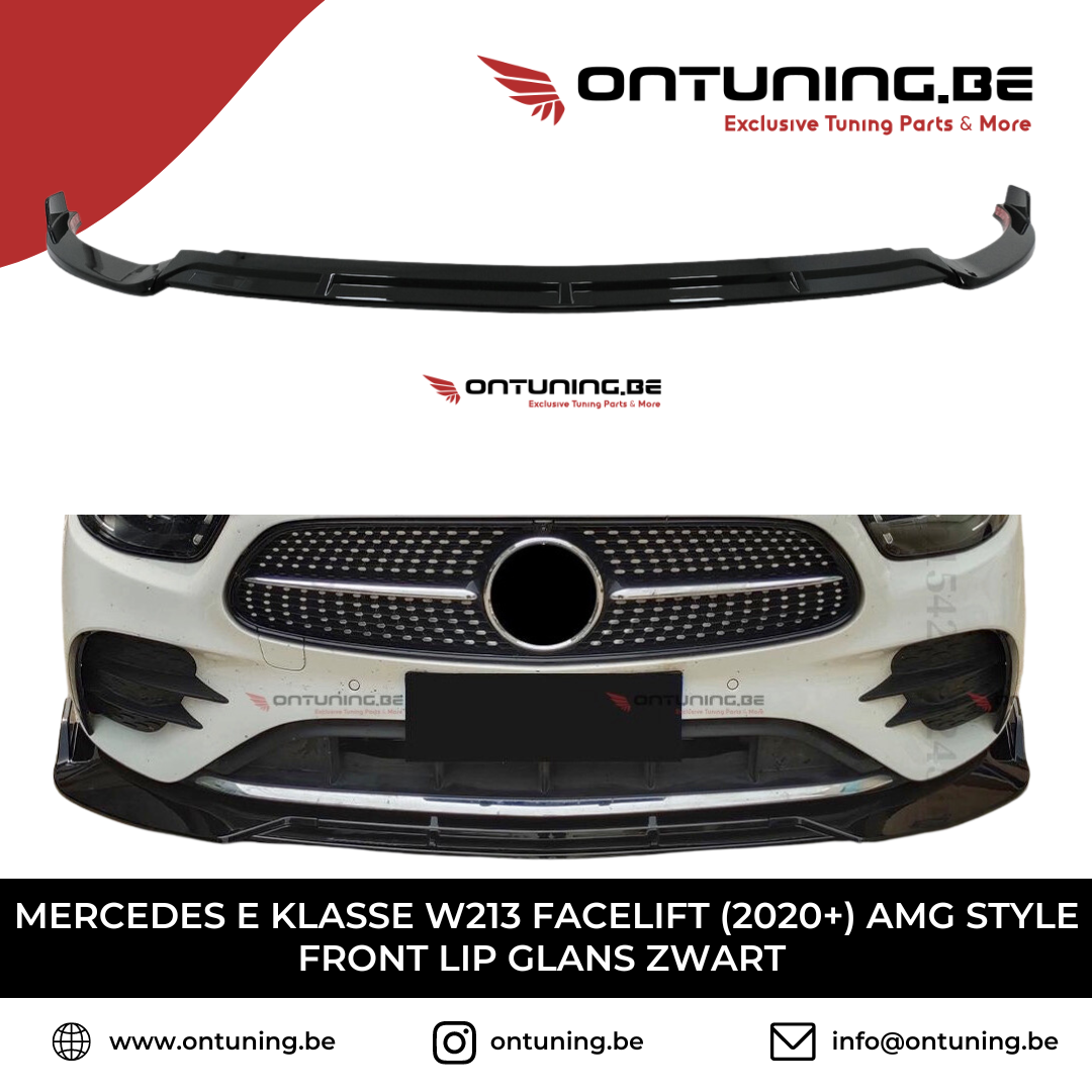 Mercedes E Klasse W213 Facelift (2020+) AMG Style Front Lip Glans Zwar ...